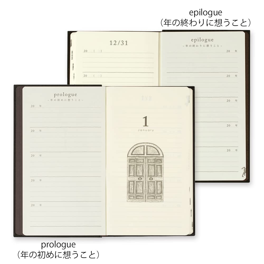 Midori 12396006 Diary for 5 Year Consecutive Use, Door, Black