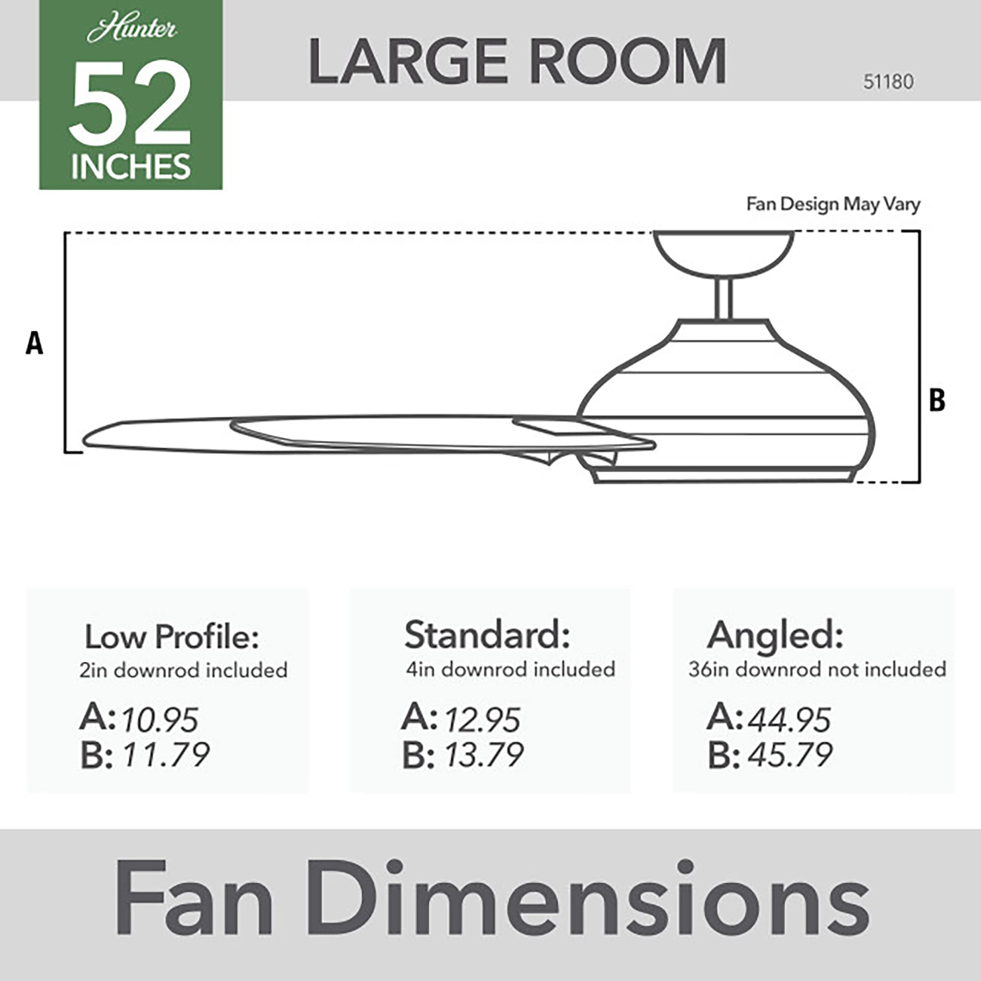 Hunter Fan Company Kennicott Outdoor Ceiling Fan, Plastic/Metal, Matte Black, 52 Inch