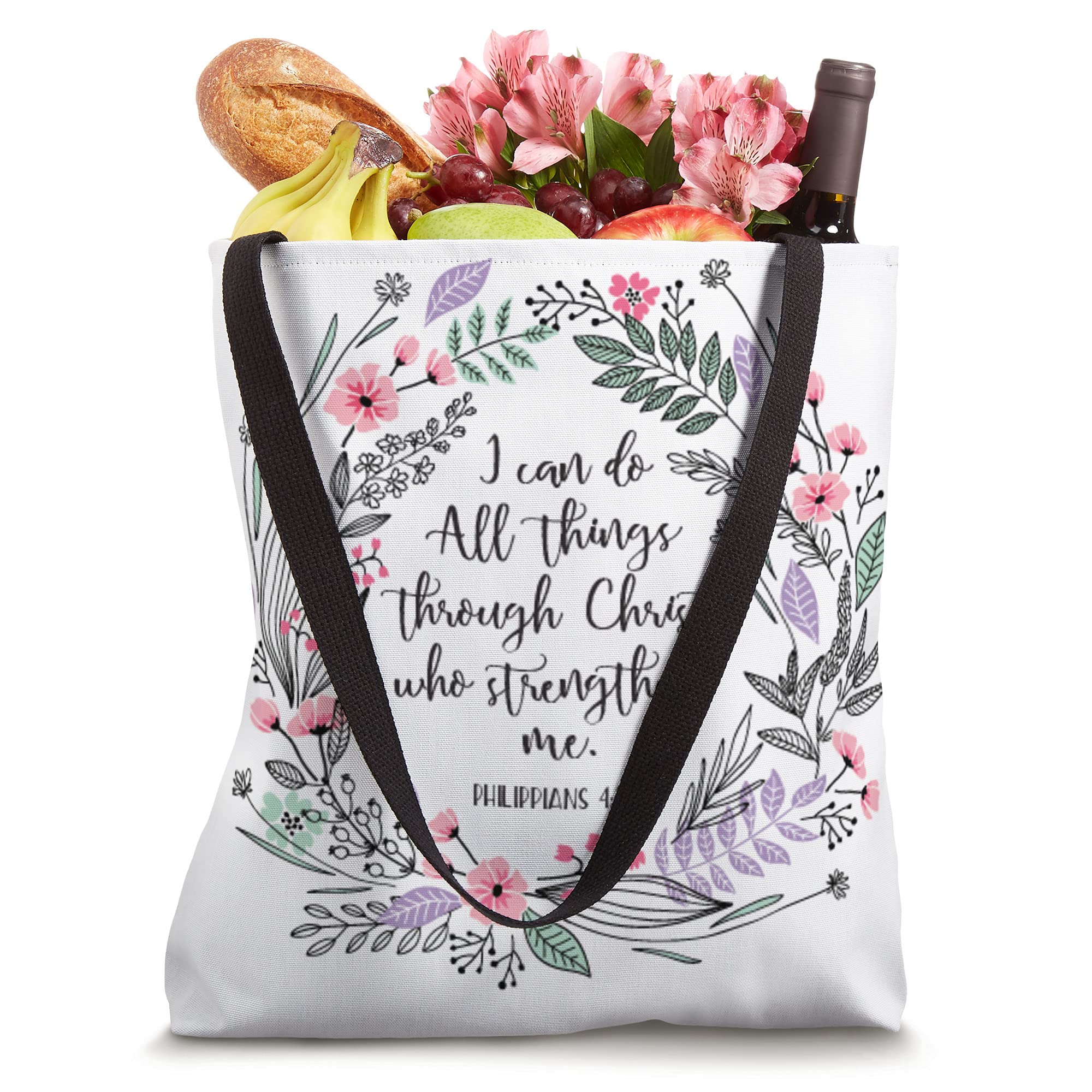 I Can Do All Things Through Christ Motivational Scripture Tote Bag