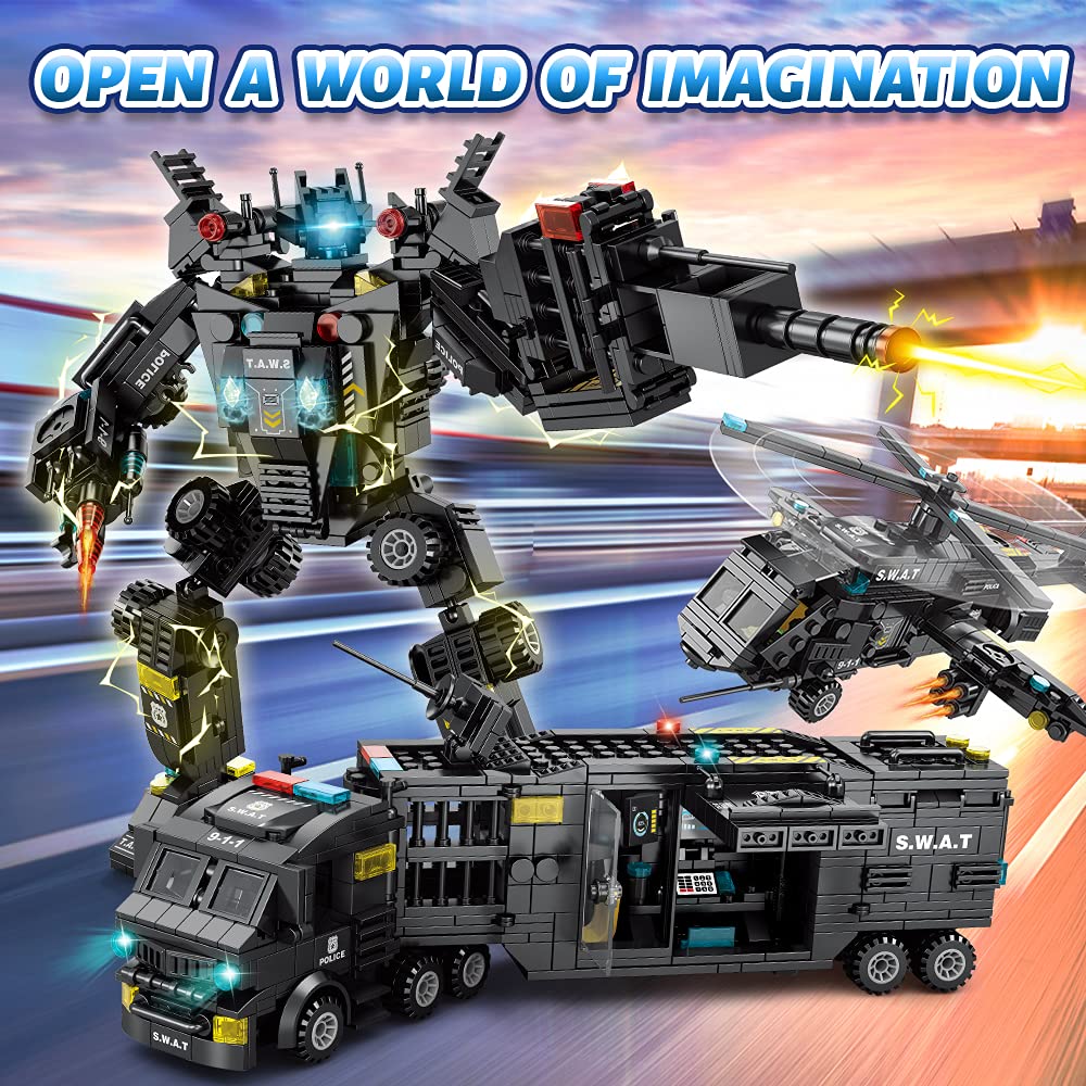 iloveee 51 in 1 Robot STEM Building Blocks Toys for Boys Age 8-12, Educational Learning Building Bricks Truck Kit, Gifts for 6 7 8 9 10 11 13 Years Old Kids, Engineering Erector Set 700PCS…