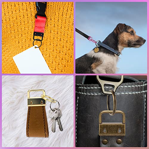 Wiwaplex Key Fob Hardware Set 1 Inch Key Fob Hardware Kit 42Pcs 7 Color Wristlet Keychain Hardware with Key Ring for Wristlet Keychain, Key Lanyard and Key Chain Making Hardware Supplies
