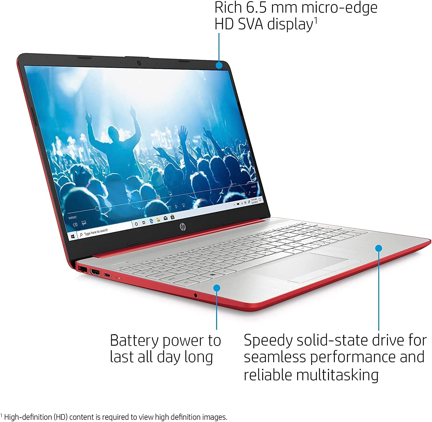 HP Newest Flagship 15.6 HD Pavilion Laptop for Business and Student, Intel Pentium Quad-Core Processor, 32GB RAM, 1TB SSD, Online Conferencing, Webcam, HDMI, WiFi, Bluetooth, Fast Charge, Win11 Red