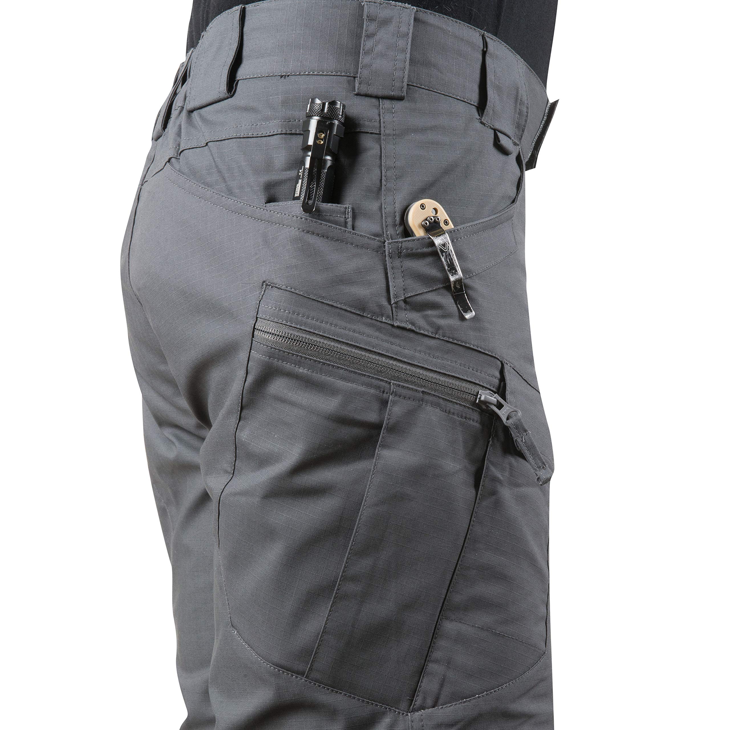 Helikon-Tex Urban (UTS) Tactical Shorts for Men - Lightweight & Breathable Cargo Shorts for Tactical, Military, Police, Hiking, & Hunting (Khaki PolyCotton Ripstop W36, L8.5)