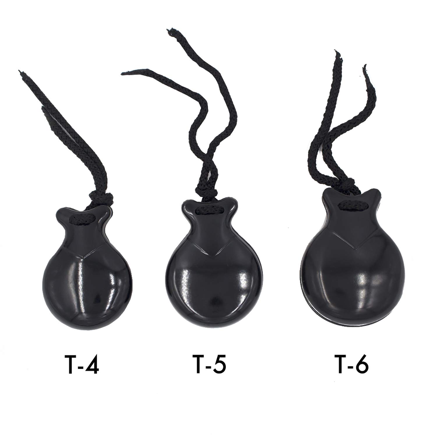 Jale Pollopas Flamenco Spanish Castanets - Black Plastic Castañuelas for Adults and Kids - Beginner Castanets Spanish Percussion Musical Instrument by Ole Ole Flamenco (T6)
