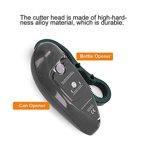 Horoper Can Opener, Black Automatic Can Opener, One Touch Electric Tin Bottle Opening Tool for Home Restaurant