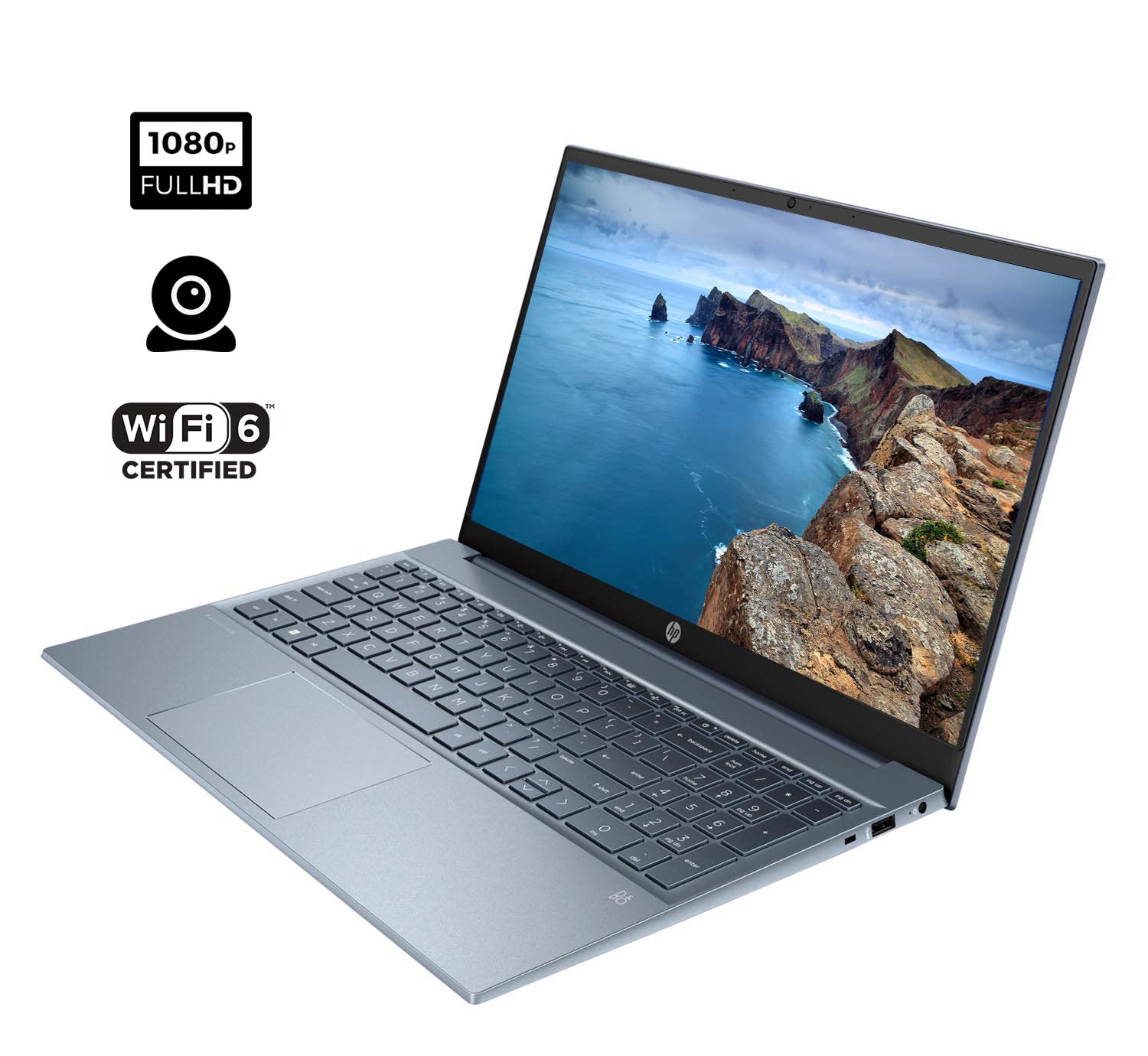 HP Newest Pavilion Laptop, 15.6" Full HD Touchscreen, Intel Core i7-1255U Processor, 32GB RAM, 512GB SSD, Backlit Keyboard, Wi-Fi 6, HDMI, Webcam, Windows 11 Home, Blue
