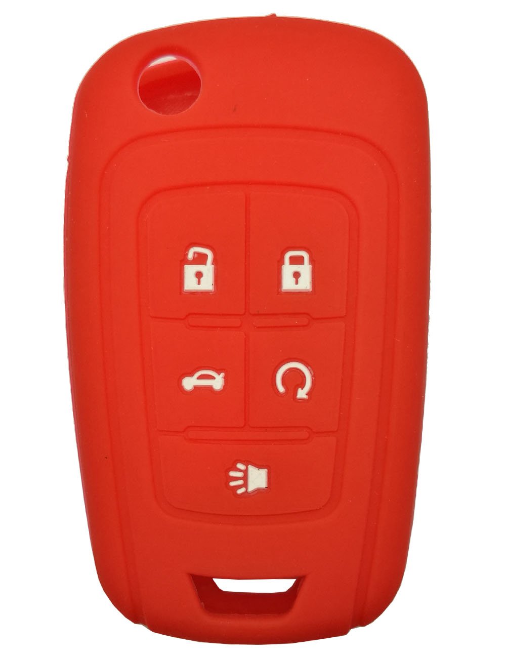 Keyless Entry Remote Key Fob Skin Cover Protective Silicone Rubber key Jacket Protector for Chevrolet Camaro Cruze Volt Equinox Spark Malibu Sonic (1 Black with Red + 1 Red)