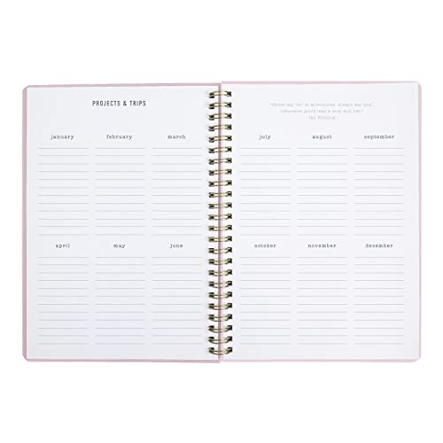 Letts Celebrate Weekly/Monthly Planner, 12 Months, January to December, 2024, Gold Twin-Wire Binding, A5 Size, 8.25" x 5.875", Multilingual, Rose (C082185-24)