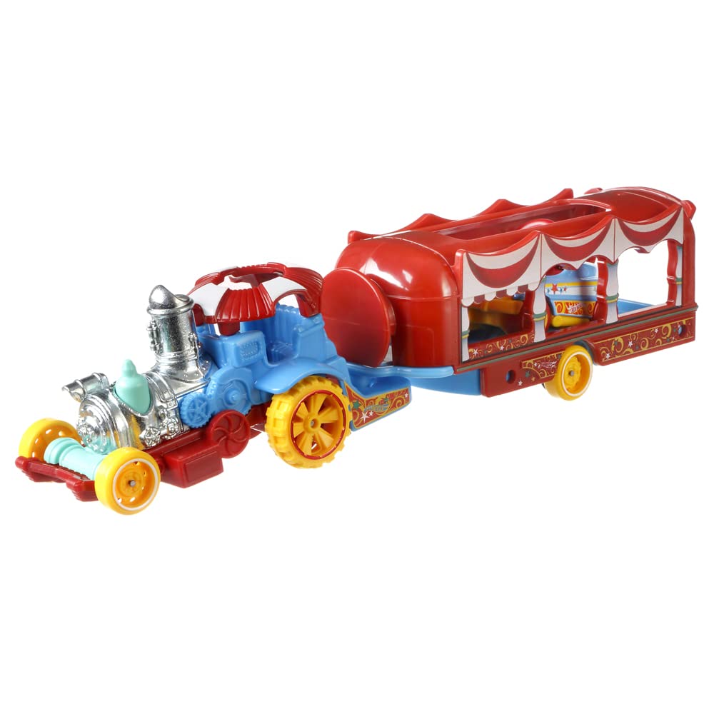 Hot Wheels Car-Nival Steamer Vehicle - Semi-Truck with Car ~ Detachable Trailer