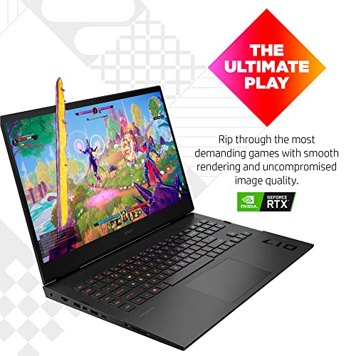 HP OMEN 17 inch Laptop, FHD 144Hz Display, 7ms Response Time, Intel Core i7-13700HX, 16 GB RAM, 512 GB SSD, NVIDIA GeForce RTX 4060 GPU (8 GB), Windows 11 Home, 17-cm2010nr (2023), Black