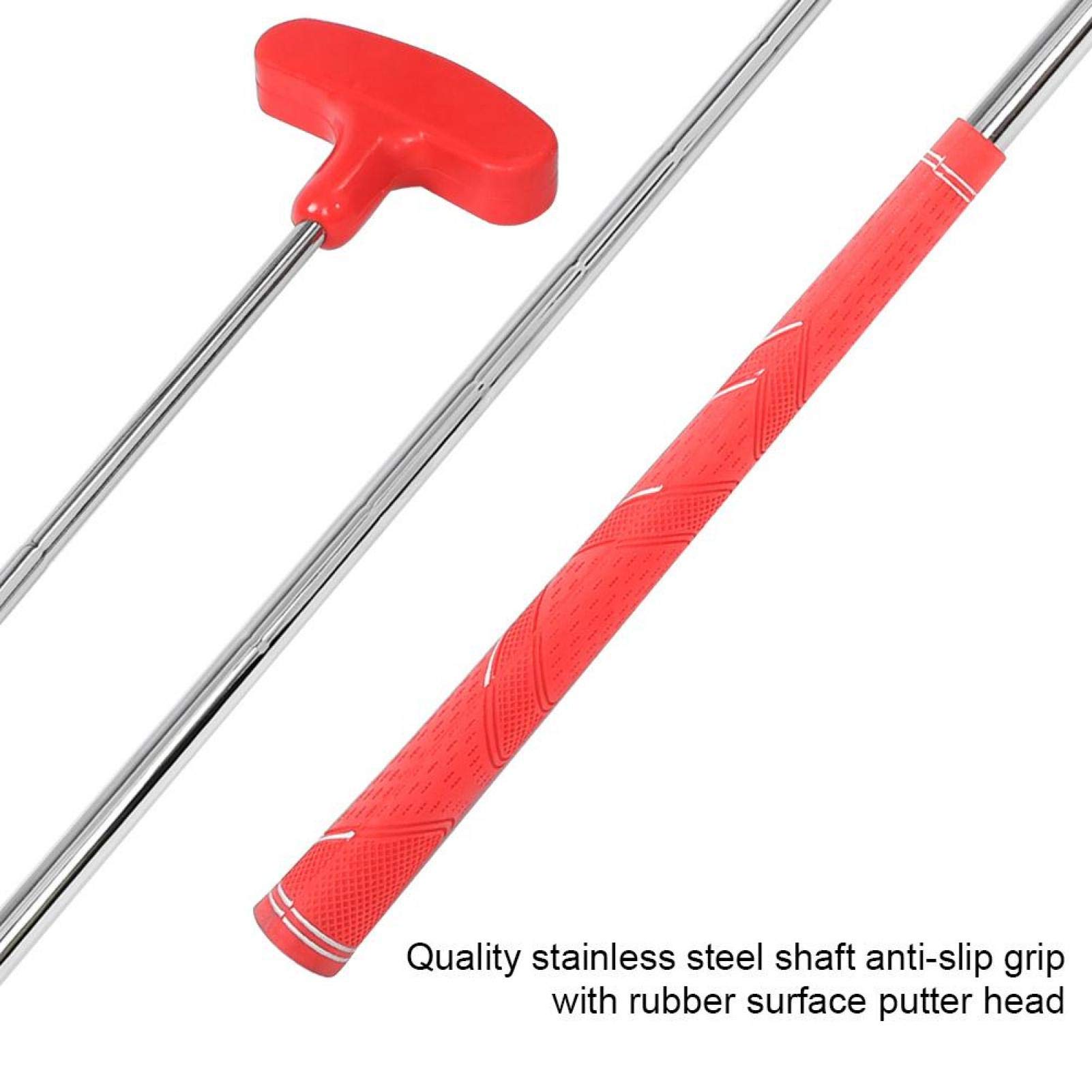 Junior Golf Putter-24Inch Two Way Golf Putter Rubber Head Kids Golf Clubs Stainless Steel Mini Golf Putter for Age 3 4 5 Years Old Right or Left Handed Golfers(red)