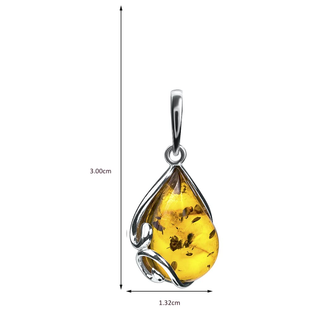 Ian and Valeri Co. Amber Sterling Silver Drop Pendant