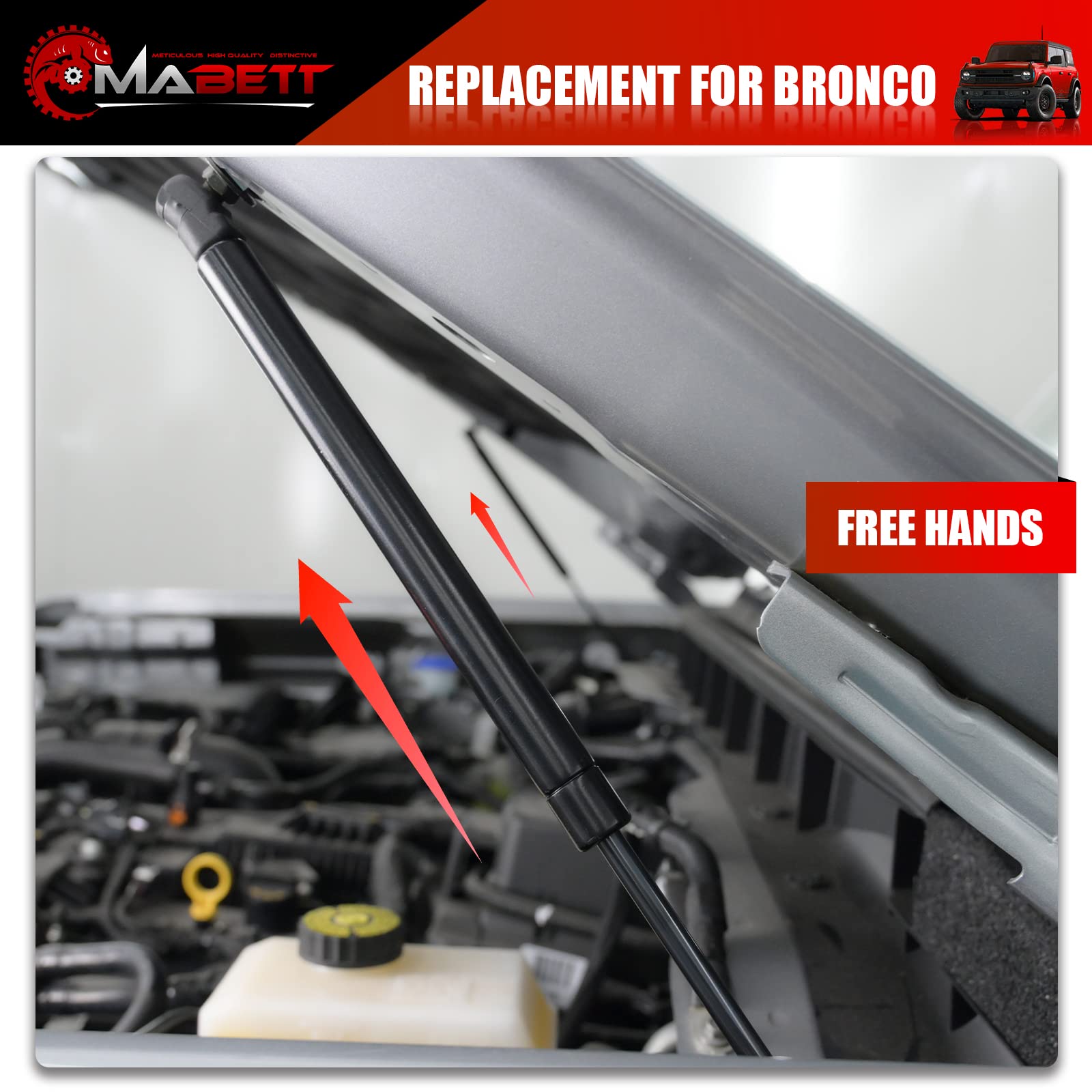 Mabett for Ford Bronco Accessories 2021 Hood Lift Supports Shock Struts Gas Springs Shocks