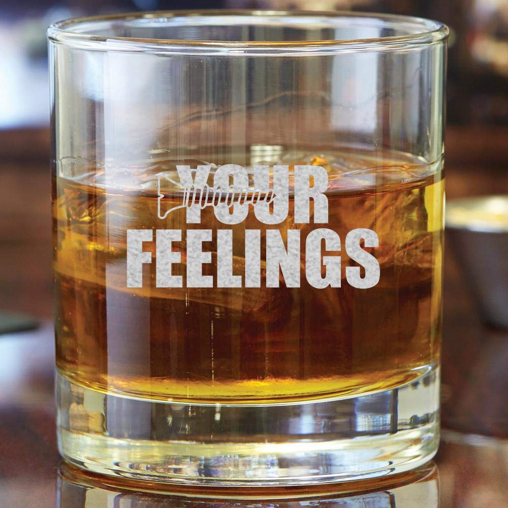 Patriot's Cave 45TH PRESIDENT WHISKEY GLASS | SCREW YOUR FEELINGS | RESTAURANT QUALITY HEAVY CHIP RESISTANT 11OZ ROCK GLASSES | MADE IN USA
