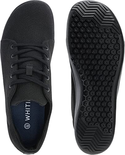 WHITIN Women's Minimalist Barefoot Shoes Wide Width Toe Box Size 9 Low Zero Drop Sole Flats Walking Athletic Cute Sport Casual Female Sneakers Black 40