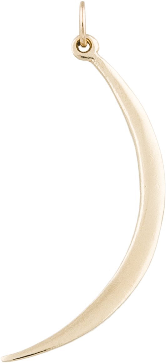 Helen Ficalora Large Smooth Crescent Moon Charm Yellow Gold