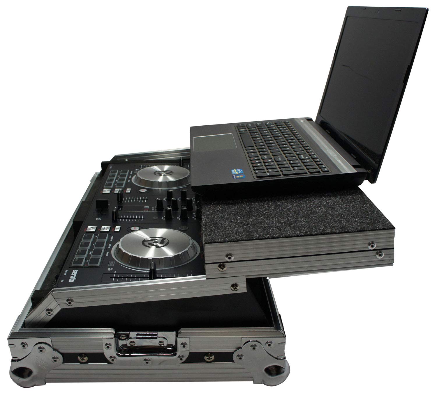 Harmony Audio HCMIXTRACKPRO3LT Flight Laptop Stand DJ Case Compatible with Numark Mixtrack Pro 3