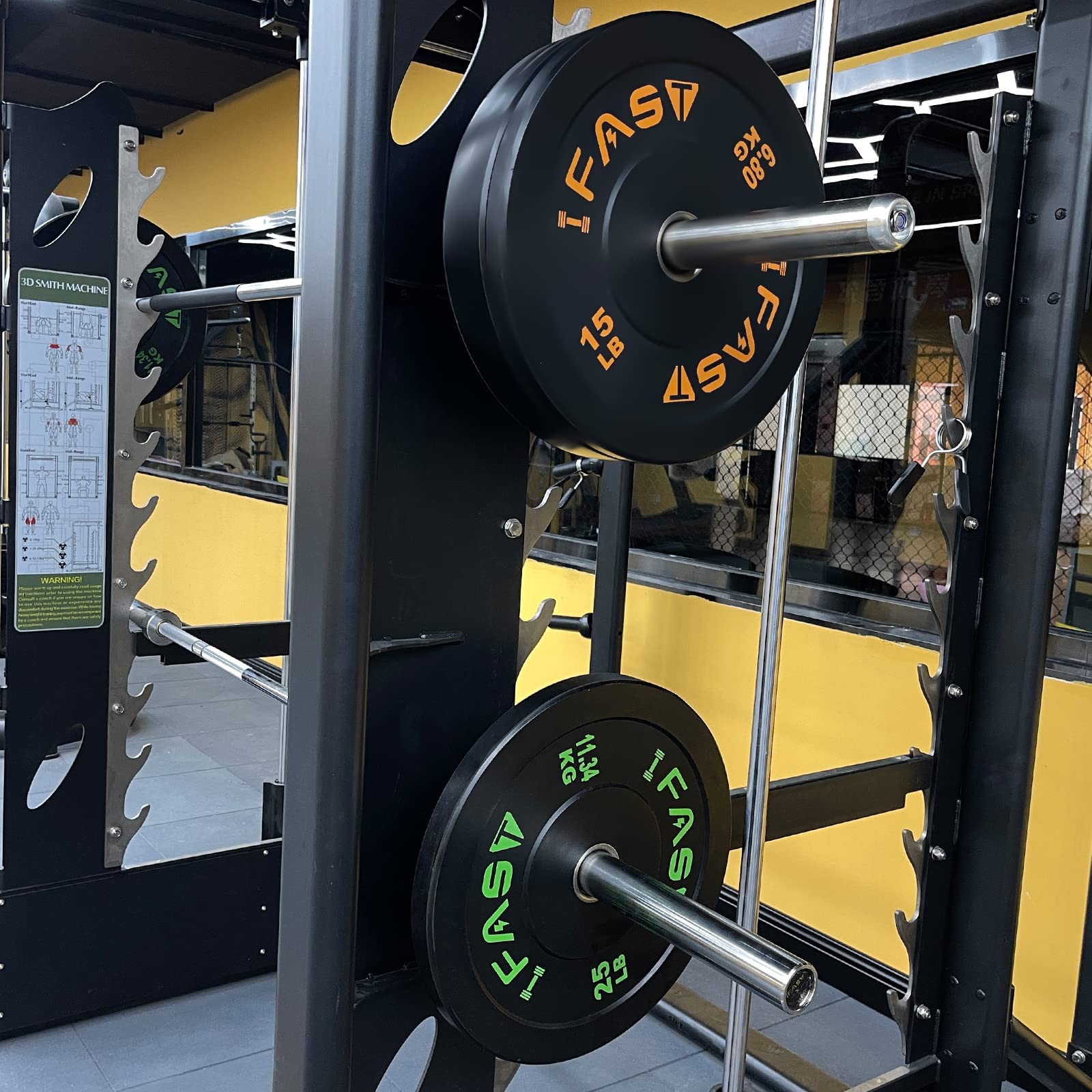 IFAST Home Gym 370LB Olympic Weight Set with 7Ft Olympic Barbell Bar, Bumper Plates Set, 700 lb Weight Capacity Bar with 2β Shaft (370 lbs Weight Set and Bar)