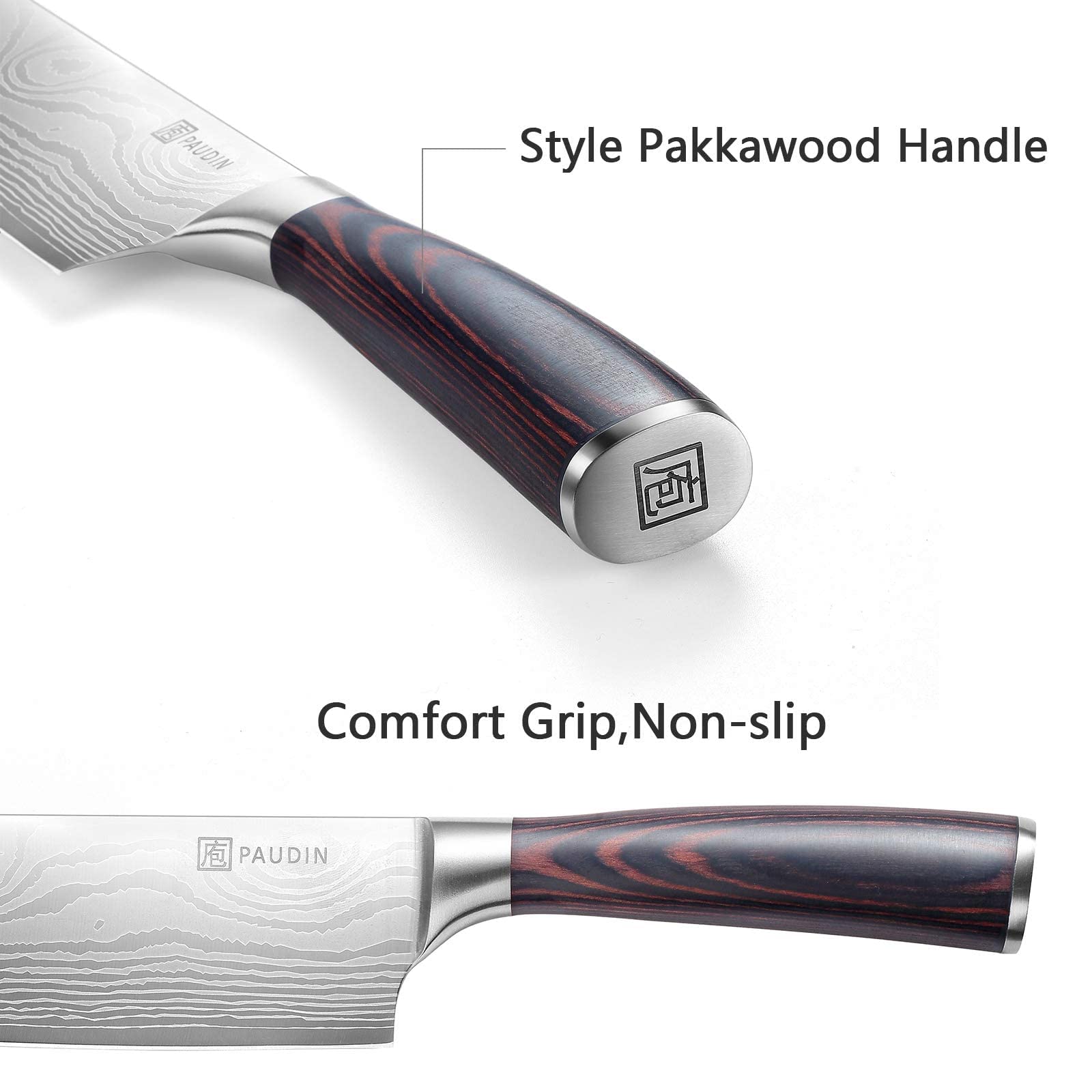 PAUDIN Cleaver Knife + Nakiri Knife