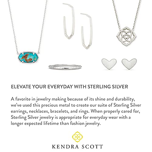 Kendra Scott Elisa Pendant Necklace in Sterling Silver, Genuine Turquoise Gem, Fine Jewelry for Women