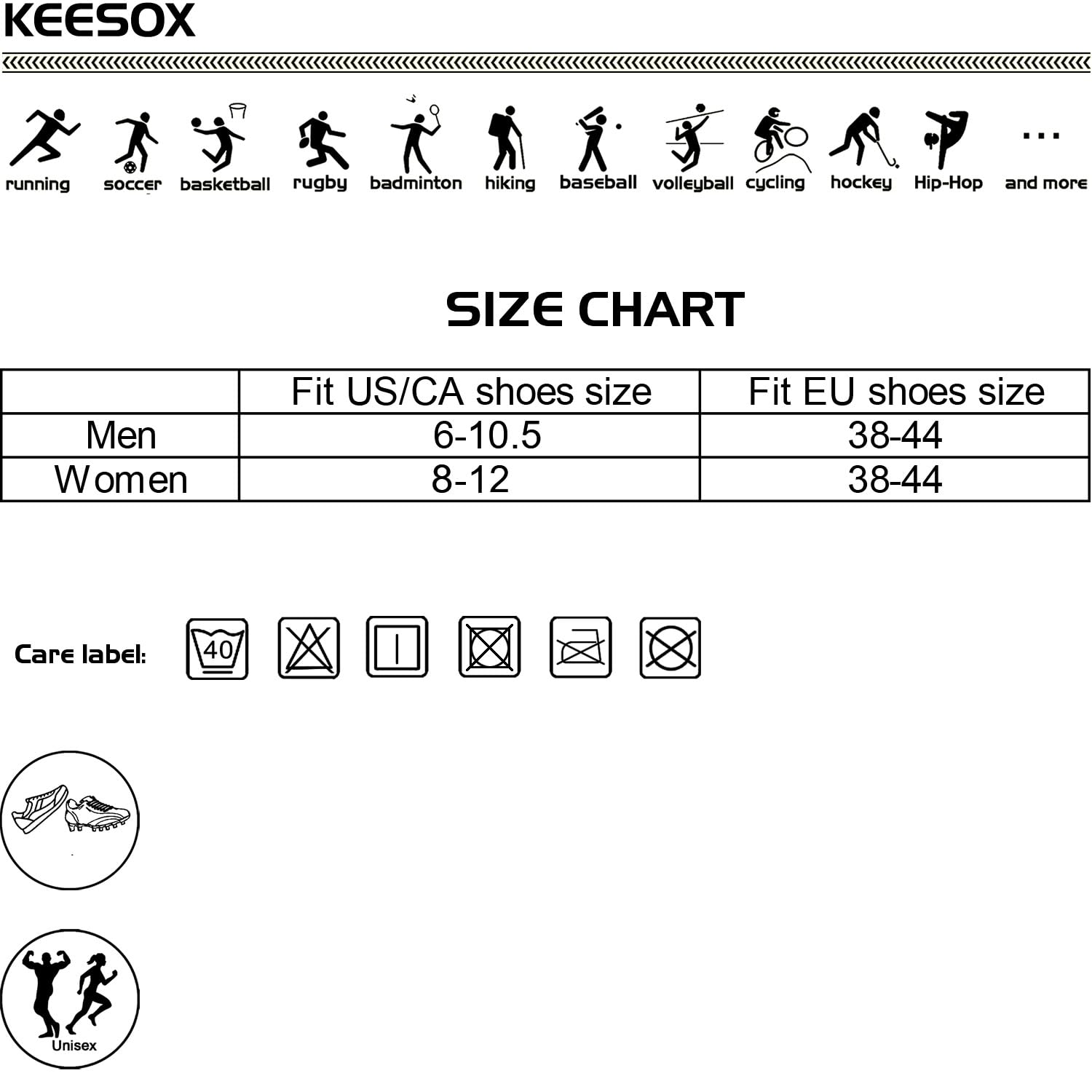 KEESOX Anti Slip Athletic Socks - Non Slipping Grip Socks for Soccer Basketball Running Unisex Size 6-10.5 1 Pair (Navy)