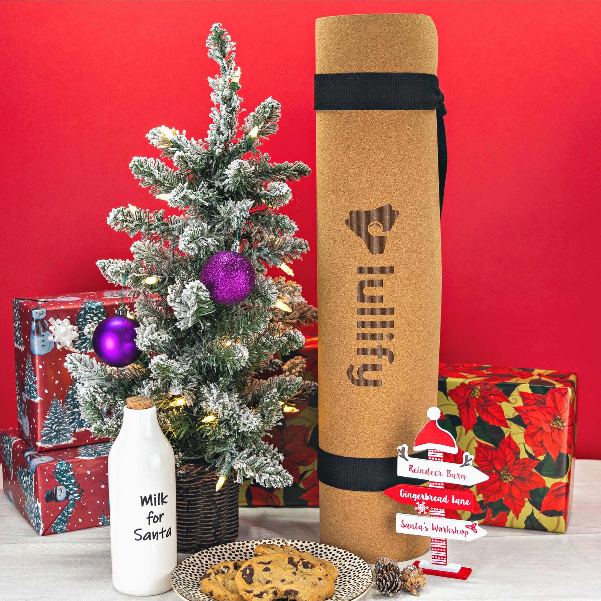 Lullify Premium Cork Yoga Mat | Non Slip and Built To Last Through Hot Yoga Or Exercise Class | Biodegradable and Built With Sustainable Materials | Carrying Strap Included