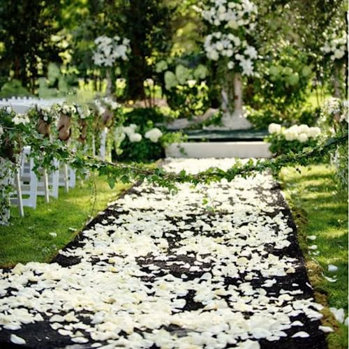 JUPOZOP 1000 PCS Artificial Fake Rose Petals for Wedding, Romantic Night for Her/Him Set, Engagement, Flower Decorations, Event, Party, in Bulk(Ivory)