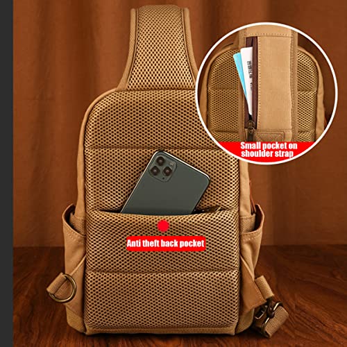 XINCADA Mens Sling Backpack Canvas Shoulder Bag Small Mesenger Bag for Travel