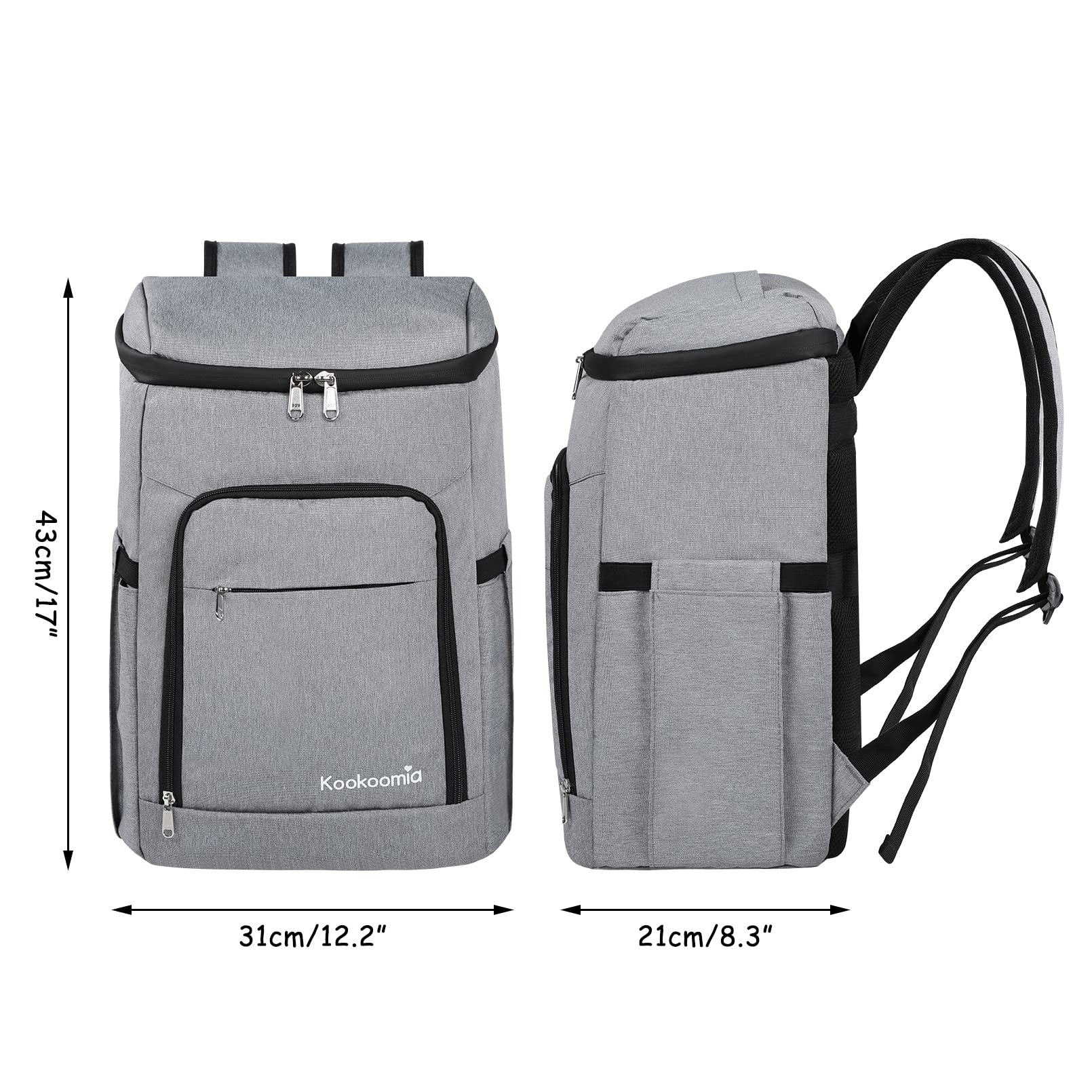 kookoomia Cooler Backpack 30 Cans Insulated Cooler Backpack Waterproof Leakpoof Cooler Bag Lunch Backpack Cooler for Picnic Camping Beach Accessories