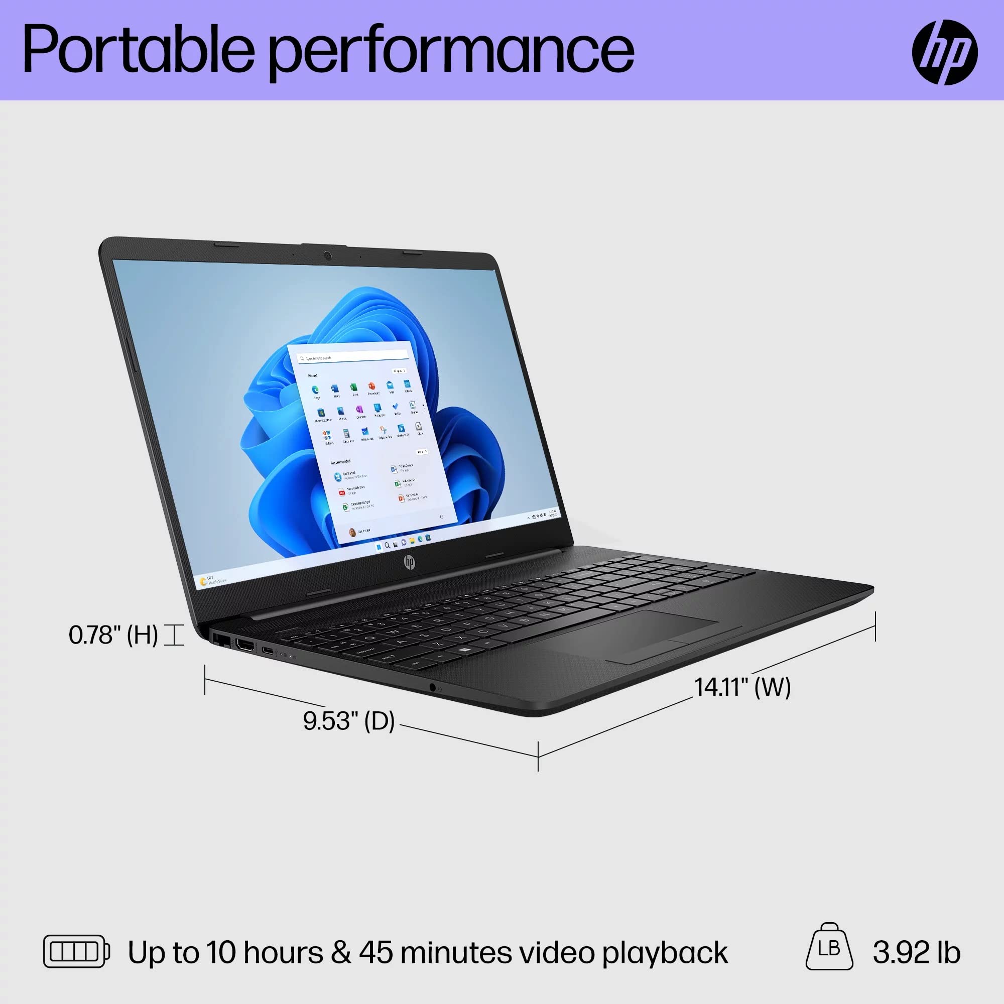 HP 2023 Newest Laptop, 15.6 Inch Display, Intel Pentium Quad-Core Processor, 8GB RAM, 256GB SSD, Intel UHD Graphics, Wi-Fi, Bluetooth, HDMI, Webcam, Windows 11 Home, Black