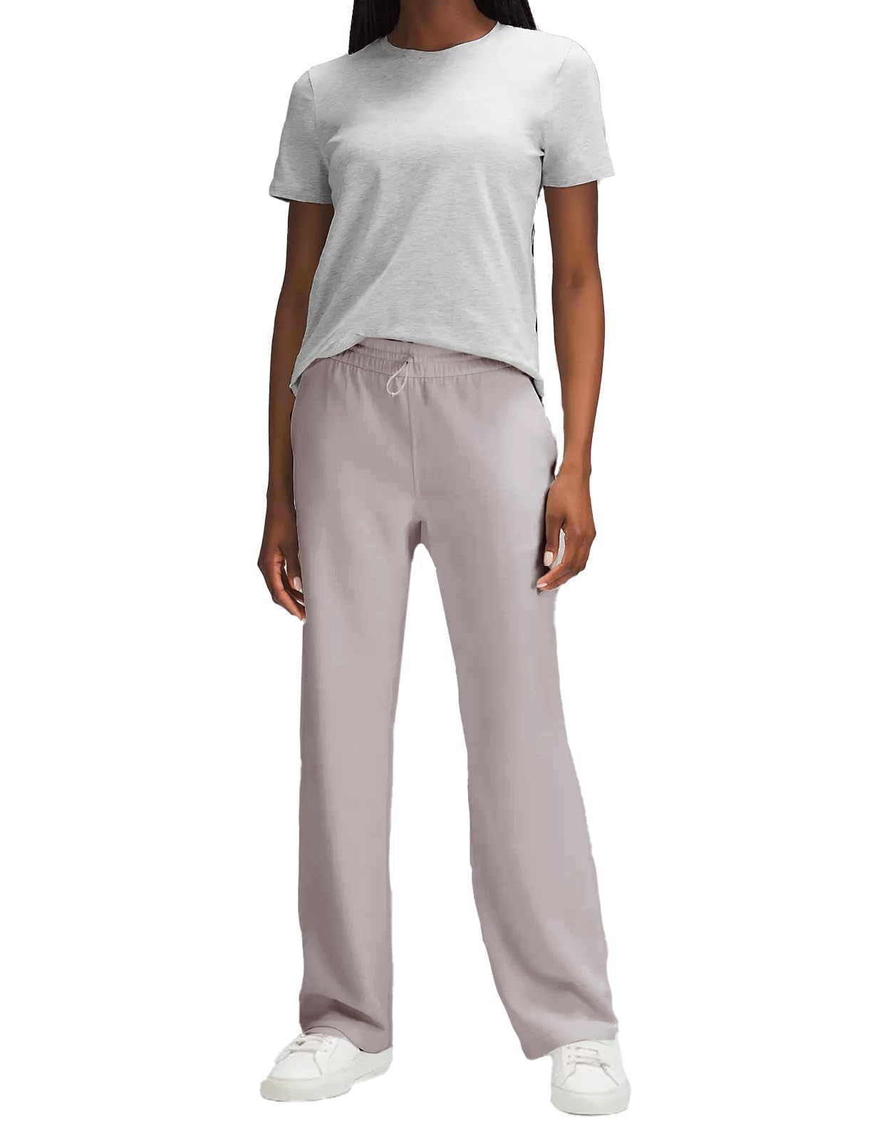 Lulucheri Women's Workout T-Shirt Short Sleeve Lightweight Crew Neck Shirts Yoga Running Exercise Athletic Tee Top (Large, White Marl Heather)