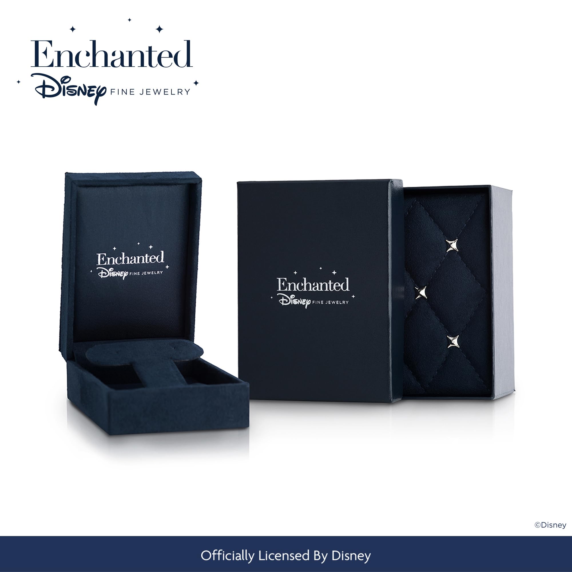 Jewelili Enchanted Disney Fine Jewelry 10K Rose Gold and Sterling Silver Belle Dozen Roses Earring Set With 1/5 Cttw Diamonds