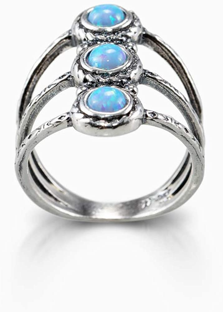 Joolala created fire opals Sterling Silver Women’s Ring – 925 Silver Rings for Women – Elegant and Stylish Design – Various Models – Gorgeous Oxidized Finish – Ideal Promise Ring, Anniversary (10)