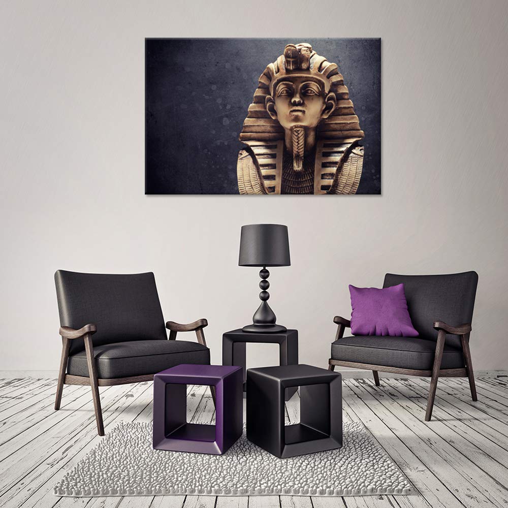 iHAPPYWALL Retro Egypt Ancient Wall Decor Egyptian Pharaoh King Egyptian Pictures for Living Room Home Deocr Giclee Wrapped Print Ready to Hang 24x36inch