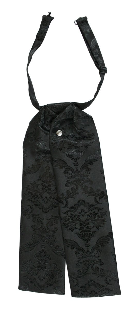 Historical Emporium Men's Satin Jacquard Puff Tie Black