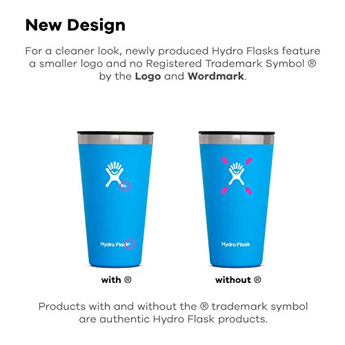 Hydro Flask 16 oz. Tumbler - Stainless Steel, Reusable, Vacuum Insulated with Press-In Lid