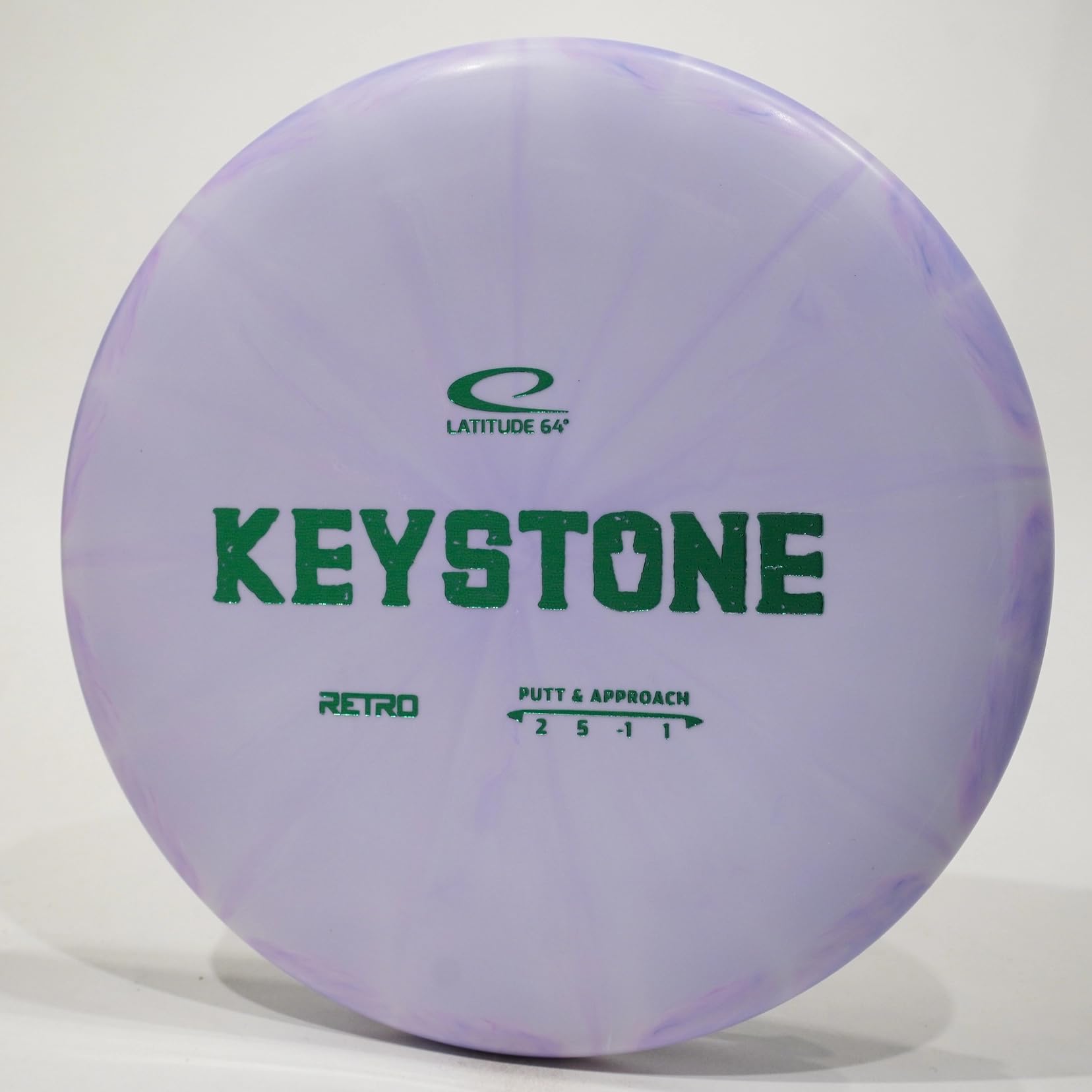 Latitude 64 Keystone (Retro) Putter & Approach Golf Disc, Pick Weight/Color [Stamp & Exact Color May Vary] Purplish Swirly 173-174 Grams