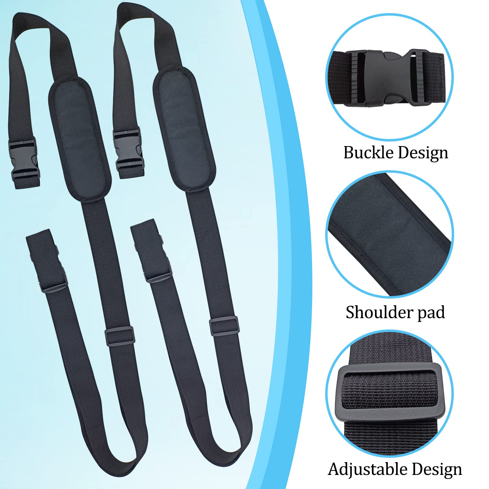 LJZP 4 Packs Carry Strap and Fixing Belt for Beach Chair Folding Chair Adjustable Beach Chair Carry Strap for Beaches, Camping, Backpacking, Picnics, Foldable Bikes