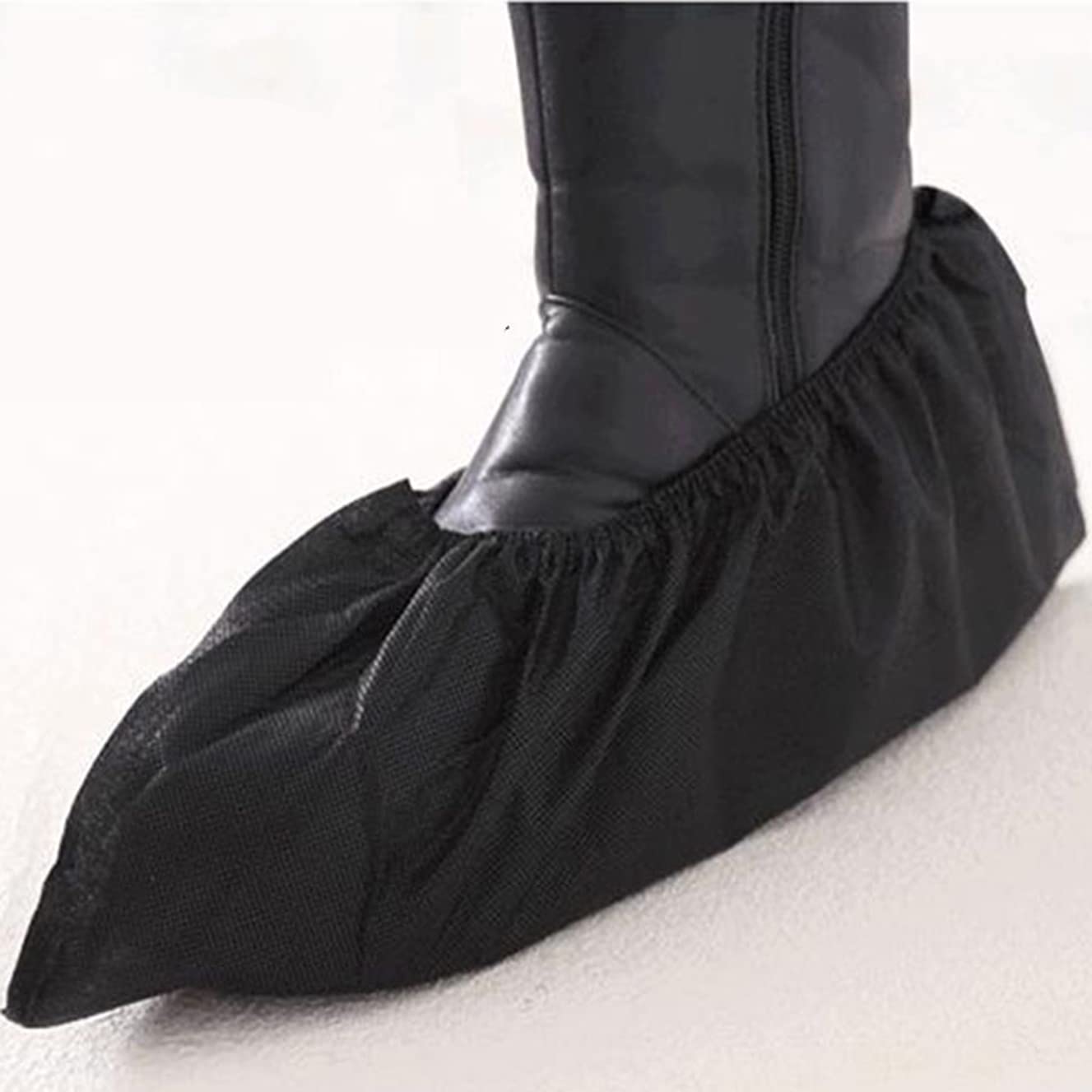 Kingorigin Shoe Covers Disposable - 200 Pack Disposable Shoe & Boot Covers Waterproof Slip Resistant Shoe Booties fits up to size 11 US Men and 13 US Women