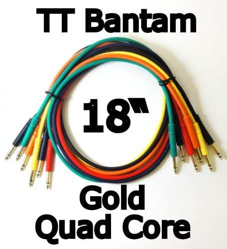 Hemyum JDS Audio TT Bantam 1.5 Foot Gold Plated Quad Core Patch Cables (Pack of 6) Multi-Color 18"
