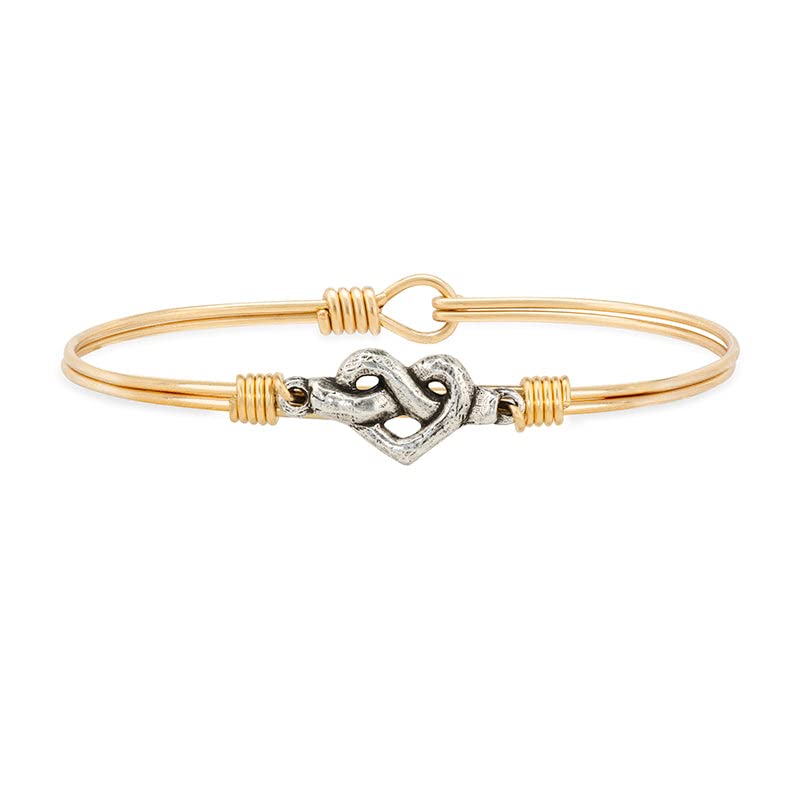 Luca + Danni Everlasting Love Bangle Bracelet For Women - Silver Tone Petite Size Made in USA