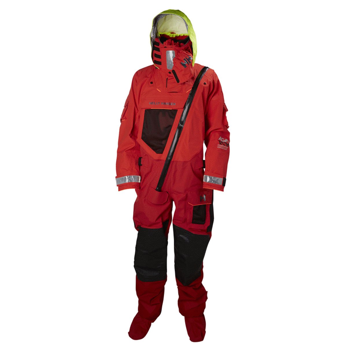 Helly-Hansen Men's Sailing Ægir Ocean Performance Survival Dry Suit, Alert Red, Large