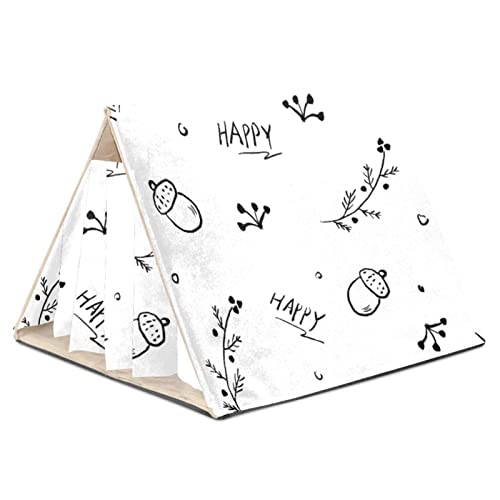 Y-DSIWX Guinea Pig House Bed, Rabbit Large Hideout, Small Animals Nest Hamster Cage Habitats Christmas Doodle