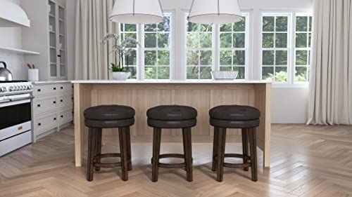 Hillsdale Krauss Backless Swivel Counter Height Stool Counter Stool, Dark Brown