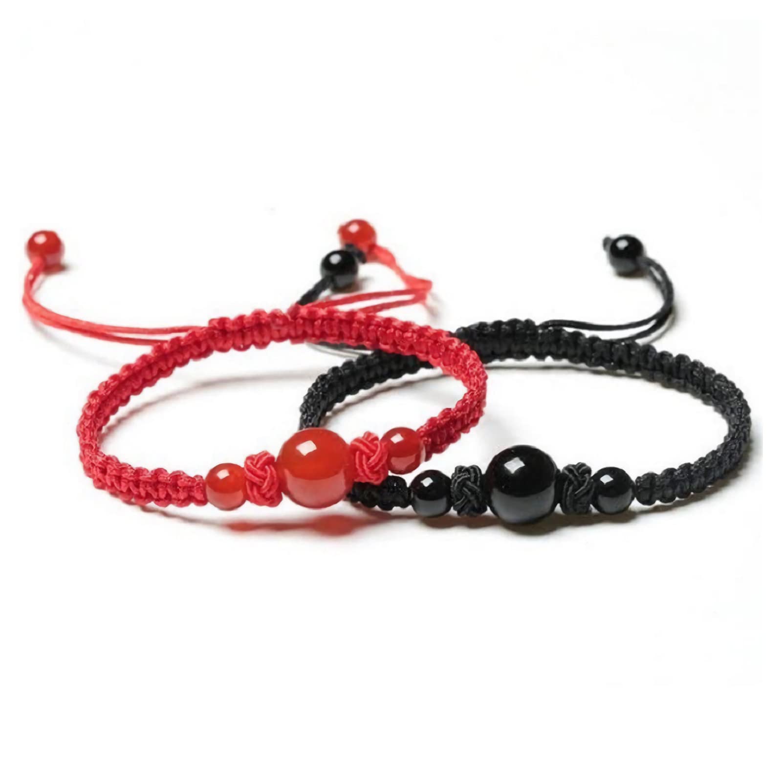 Long tiantian 9Pcs Red Bracelet for Protection Handmade Red String Bracelet Adjustable Braided Knot Kabbalah Bracelet for Women Men