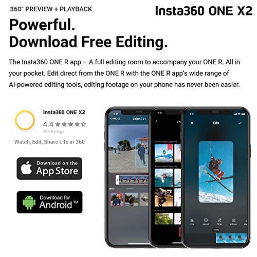 Insta360 ONE X2 360 Camera with Touchscreen - 5.7K30 360 Video, Front Steady Cam Mode, 18MP 360 Photo + InstaPano | Bundle Includes Invisible Selfie Stick (120cm) & 128GB Memory Card (3 Items)