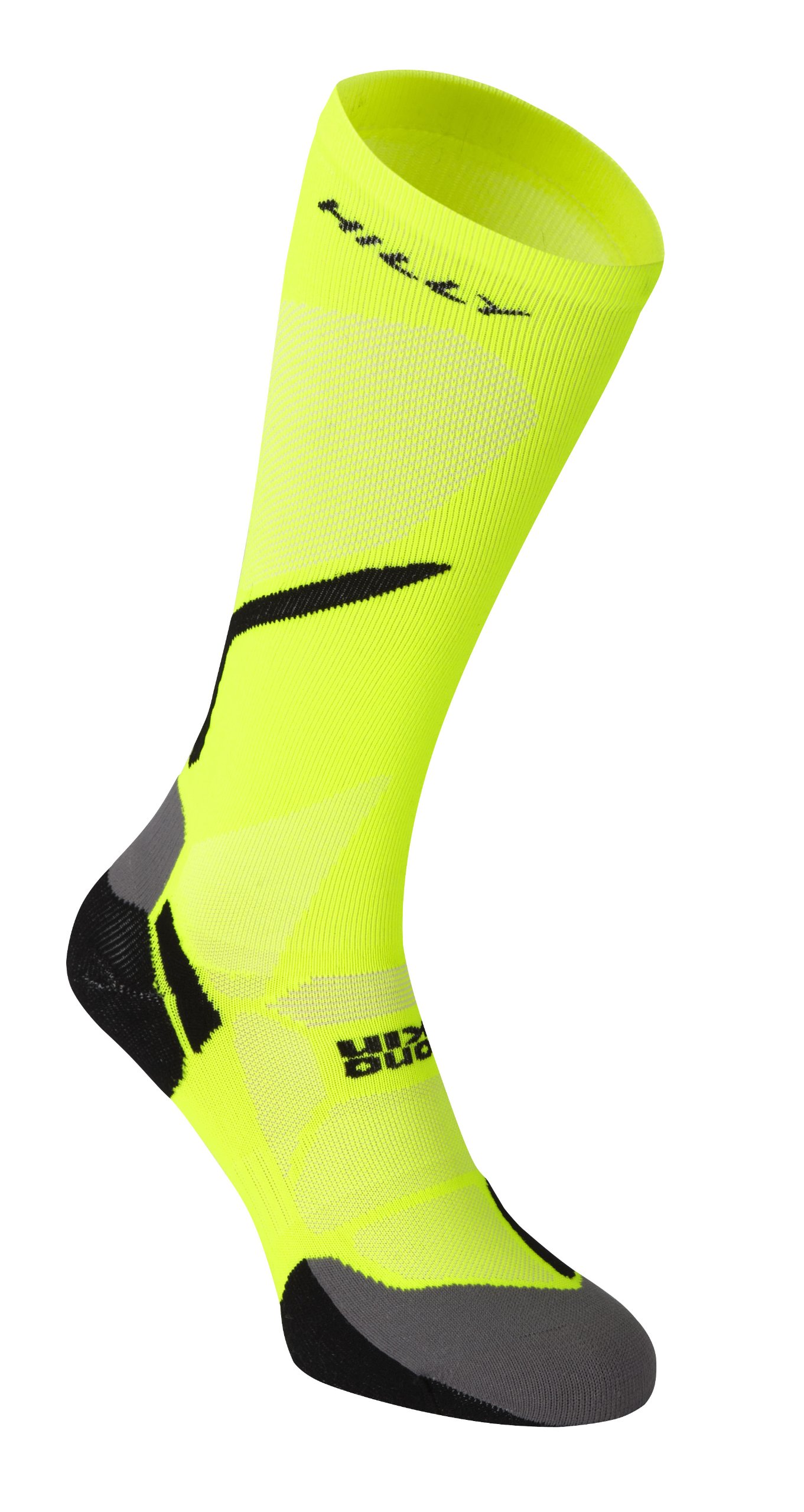Hilly Men's Vivid Compression Socks, Fluro Yellow/Black, Medium