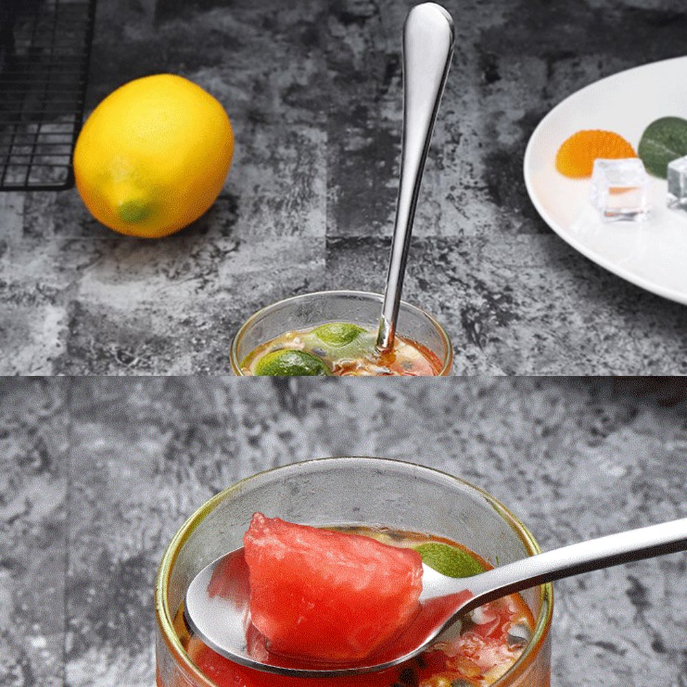 Long Handle Stirring Spoon, DaKuan Set of 10 Stainless Steel Mixing Spoon for Iced Tea, Coffee, Cocktail, Milkshake, Cold Drink