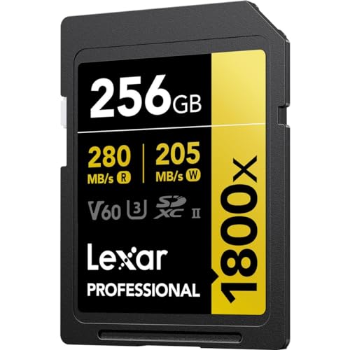 Lexar Gold Series Professional 1800x 256GB UHS-II SDXC Memory Card, 2-Pack