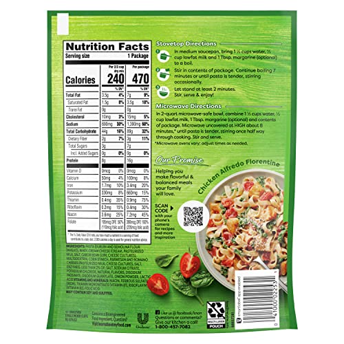 Knorr Pasta Side Dish For Delicious Quick Pasta Side Dishes Alfredo Fettuccine No Artificial Flavors or Preservatives 4.4 oz 6 Count